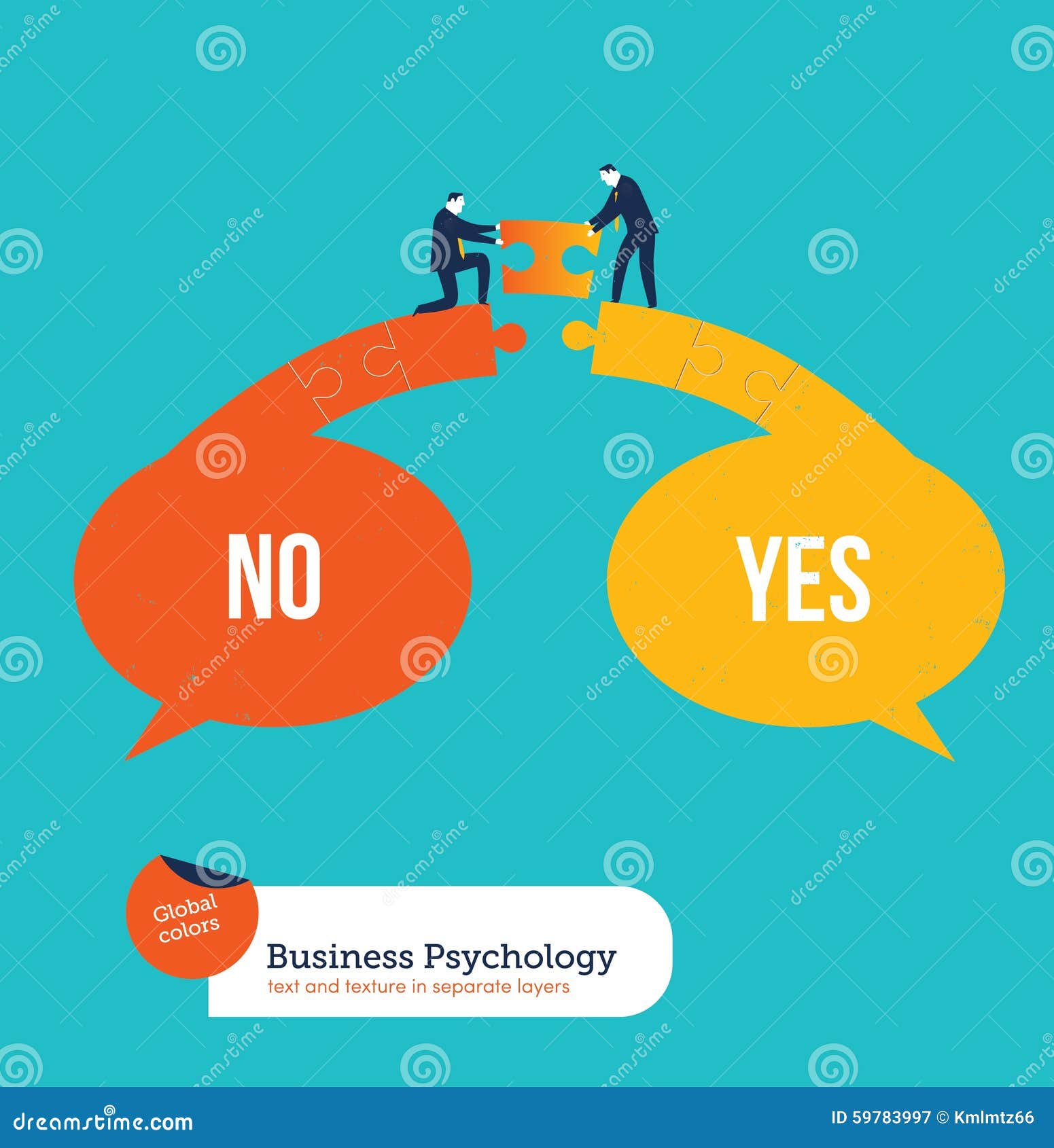 Businessmen Finding a Solution between Yes and No Stock Illustration ...