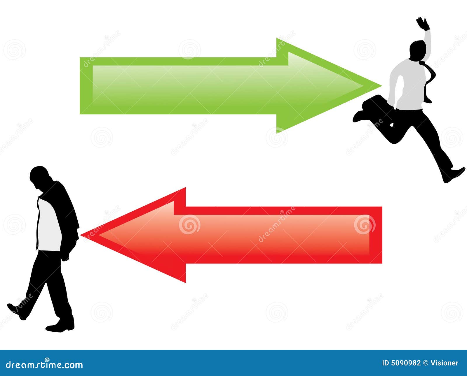 Businessmen are Going in Opposite Directions Stock Vector ...