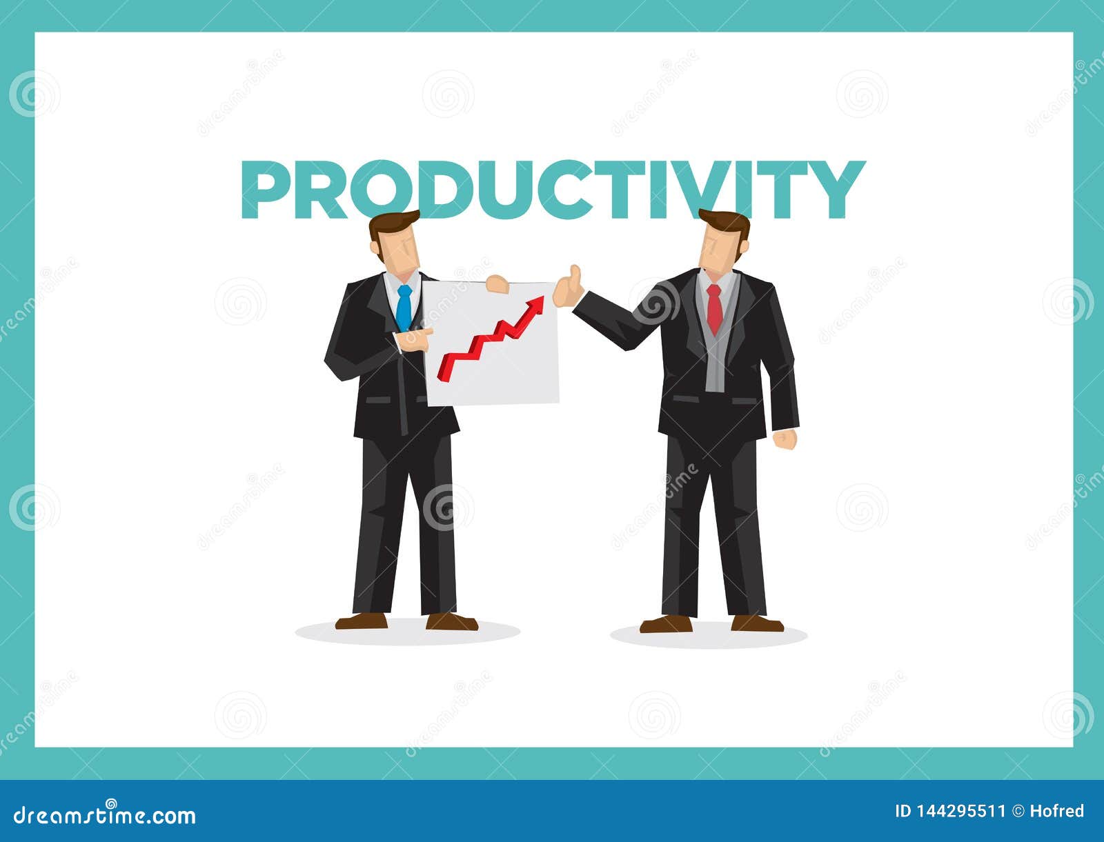 Businessmen with Graph and Productivity. Concept of Improve Performance ...