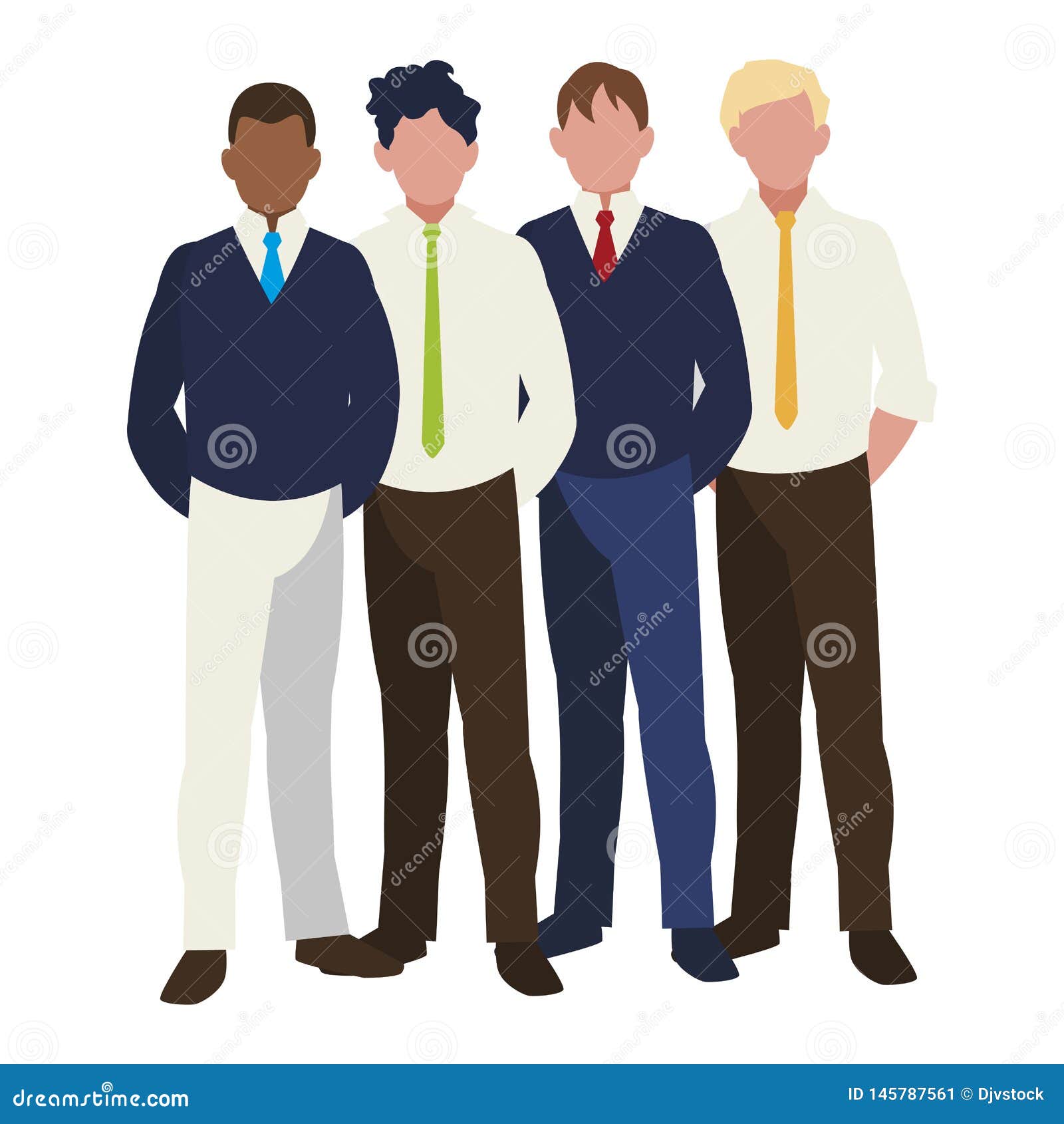 Businessmen Group Teamwork Characters Stock Illustration - Illustration ...