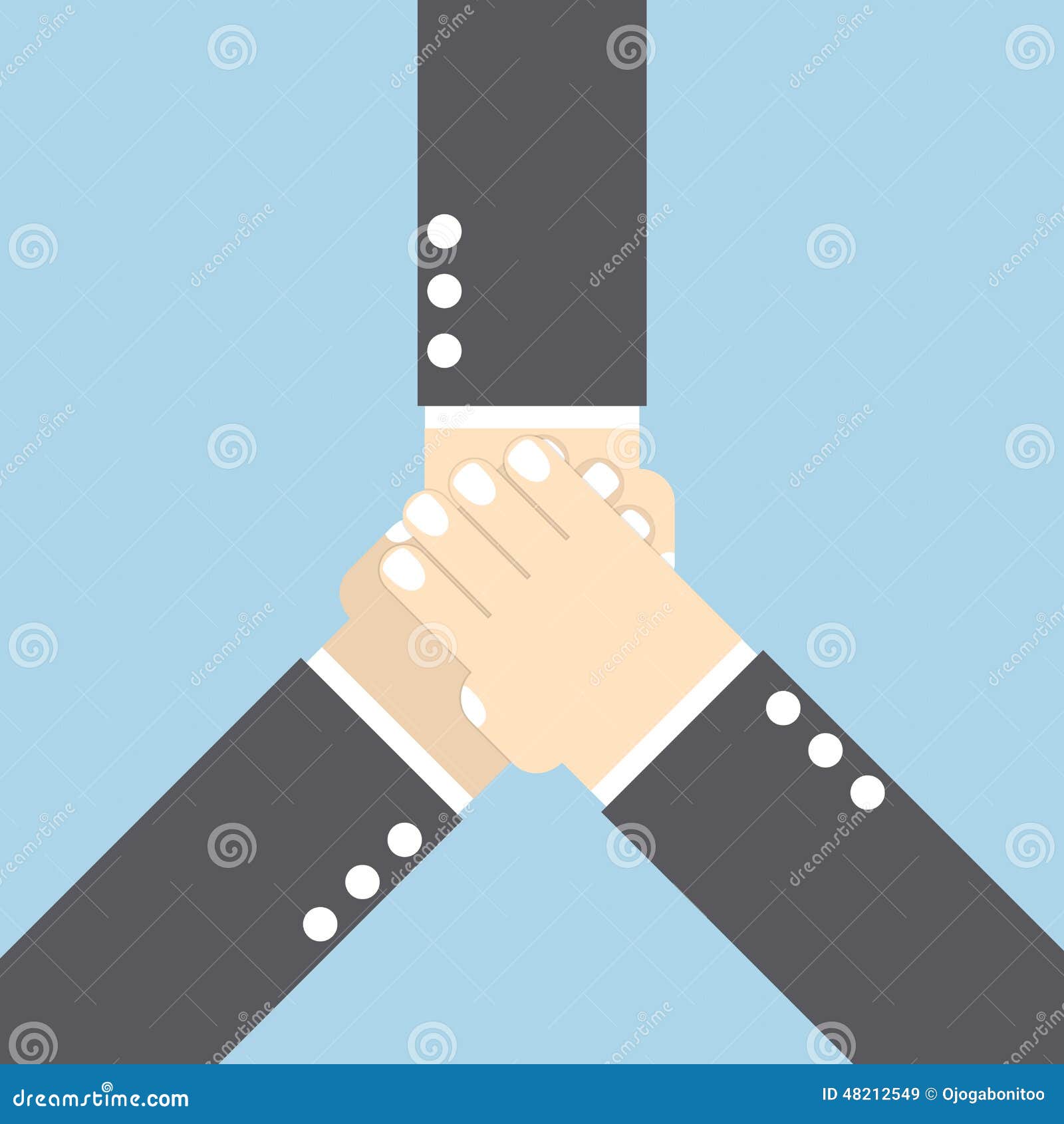 Businessmen with Hands Together, Teamwork Concepts Stock Vector ...
