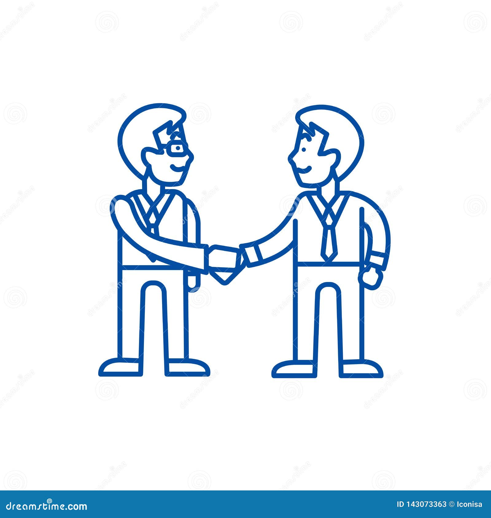 Businessmen Handshake,partnership Line Icon Concept. Businessmen ... Businessmen Handshake,partnership Line Icon Concept. Businessmen ...