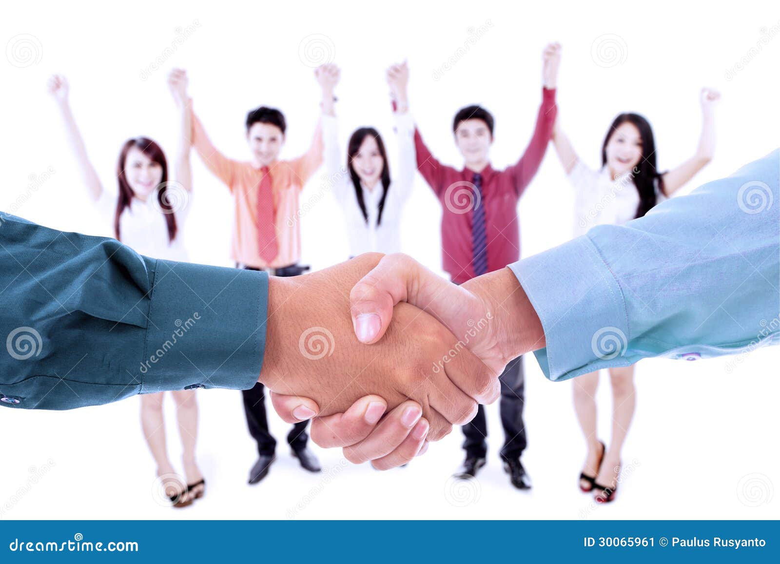 Business Team Cheer for Success Stock Image - Image of isolated ...