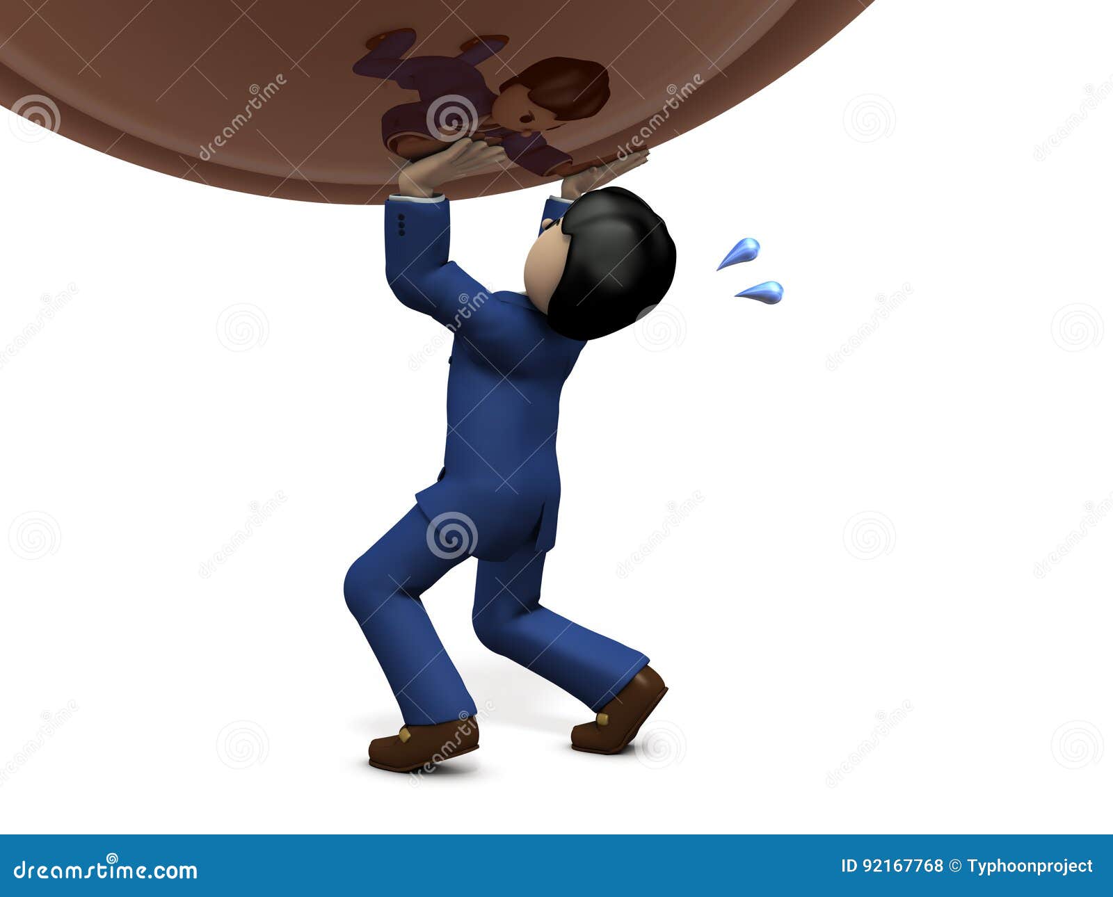 Businessmen Have Great Pressure. Stock Illustration - Illustration of ...