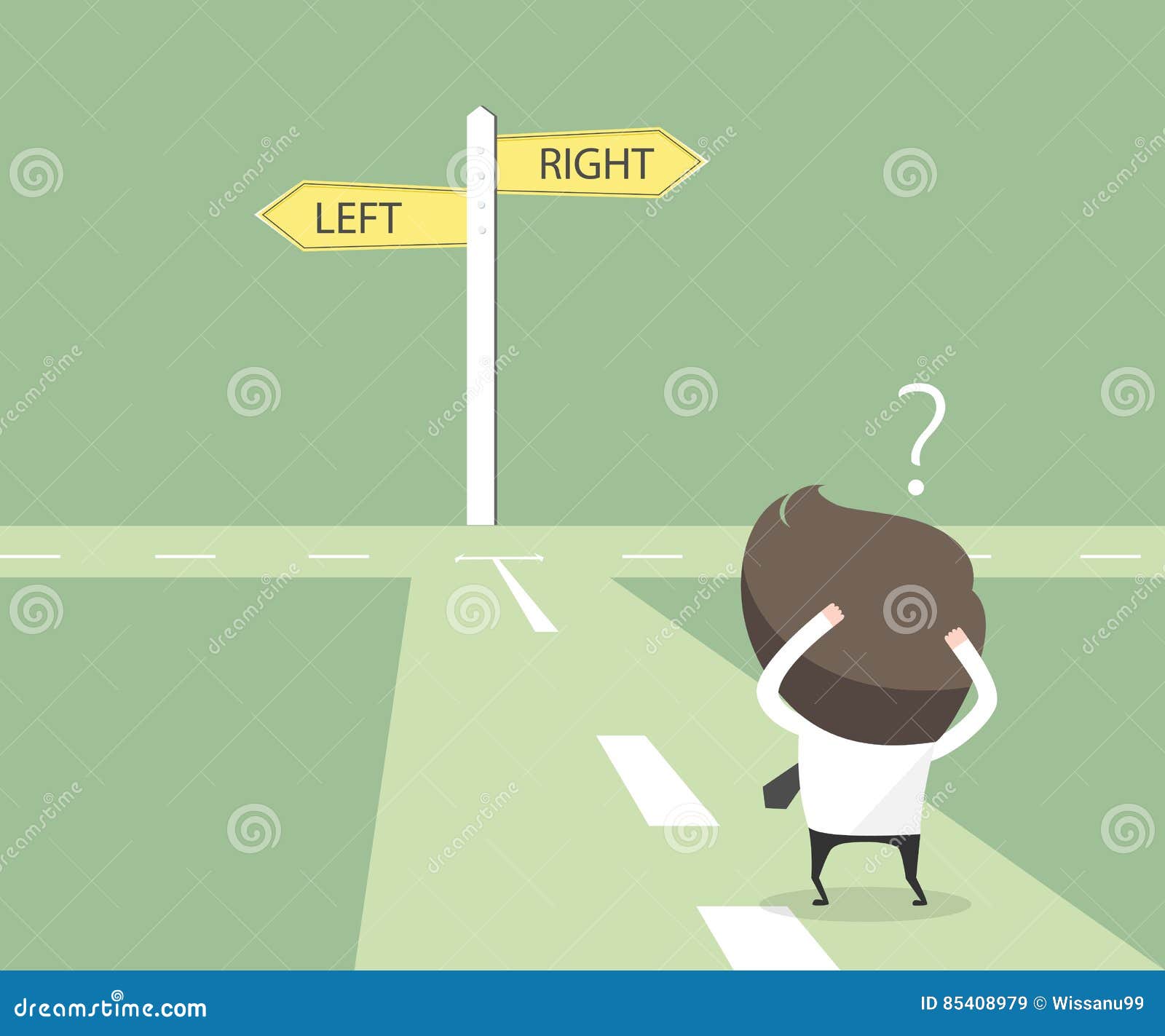 Businessmen Hesitate To Choose Path. Decision Concept Stock Vector ...