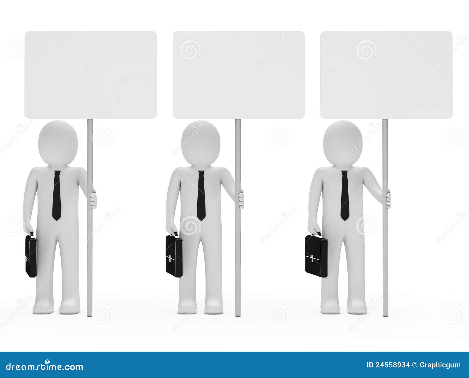 Businessmen hold signboard stock illustration. Illustration of ...