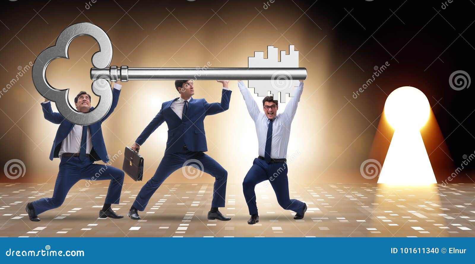 The Businessmen Holding Giant Key in Business Concept Stock Photo ... The Businessmen Holding Giant Key in Business Concept Stock Photo ...