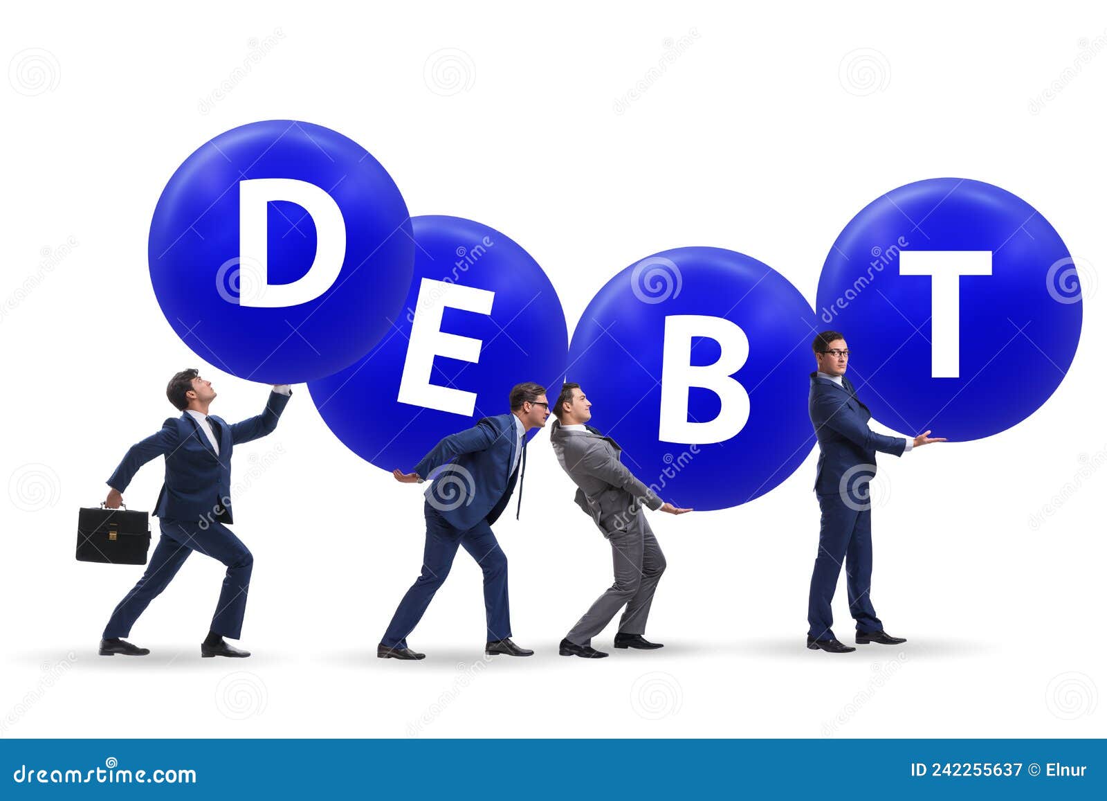 Businessmen in the Load and Debt Concept Stock Image - Image of economy ...