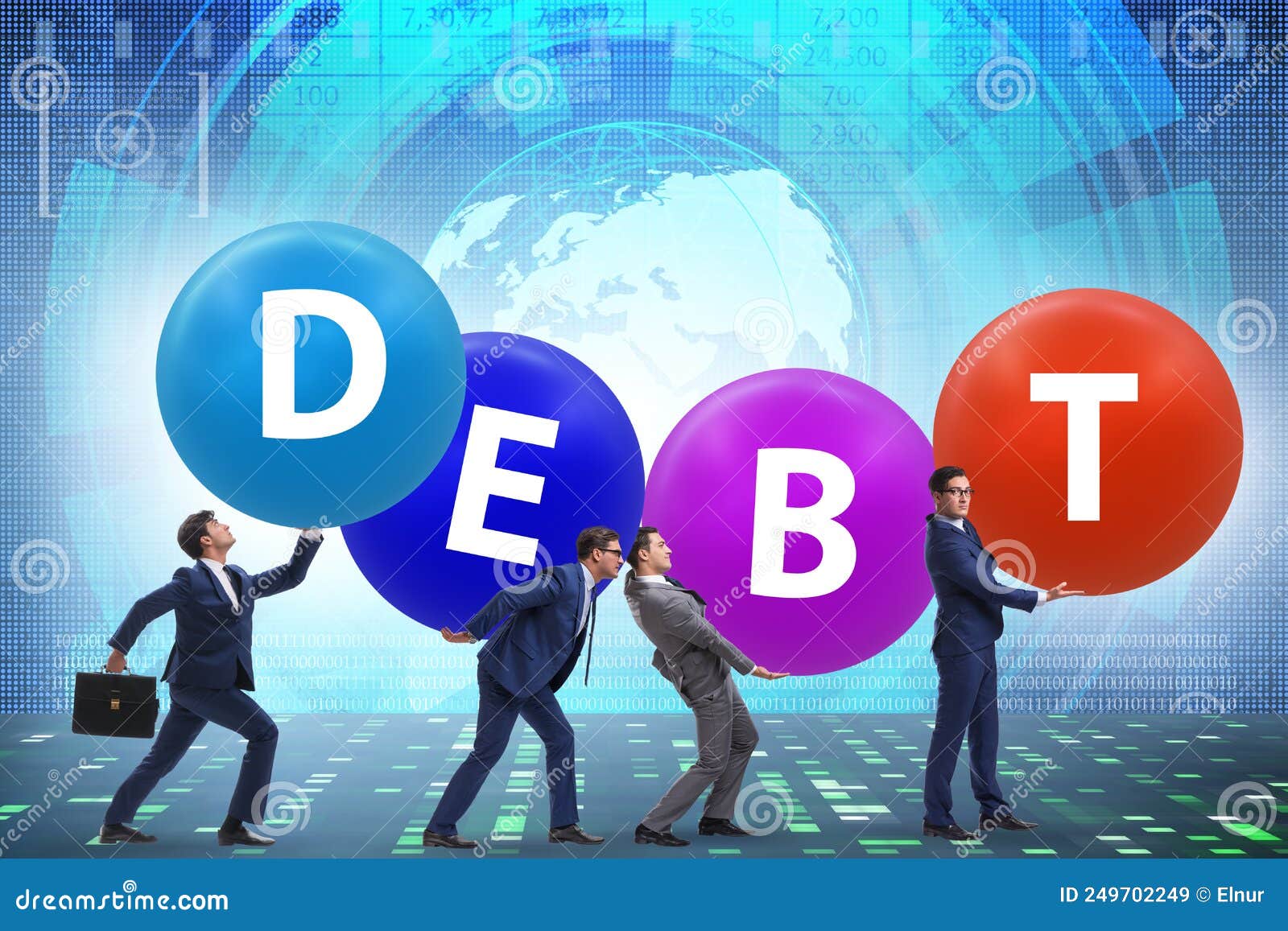Businessmen in the Load and Debt Concept Stock Image - Image of ...