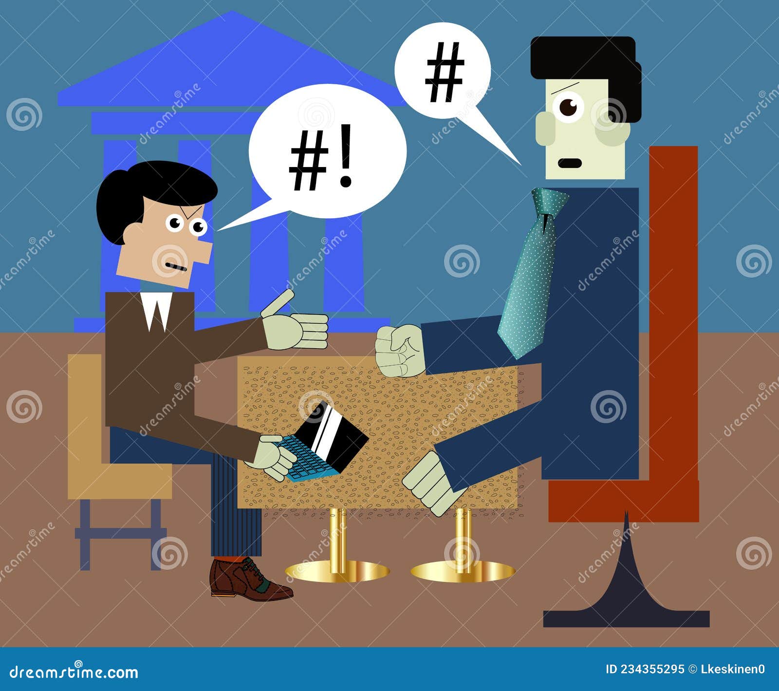 Businessmen Meeting Bickering at Conversation Stock Vector ...