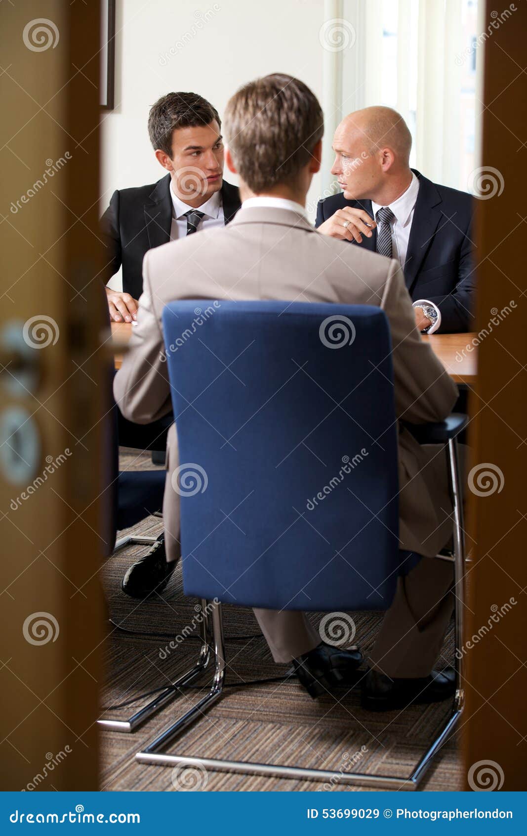 Businessmen in Meeting at Board Room Stock Image - Image of room ...