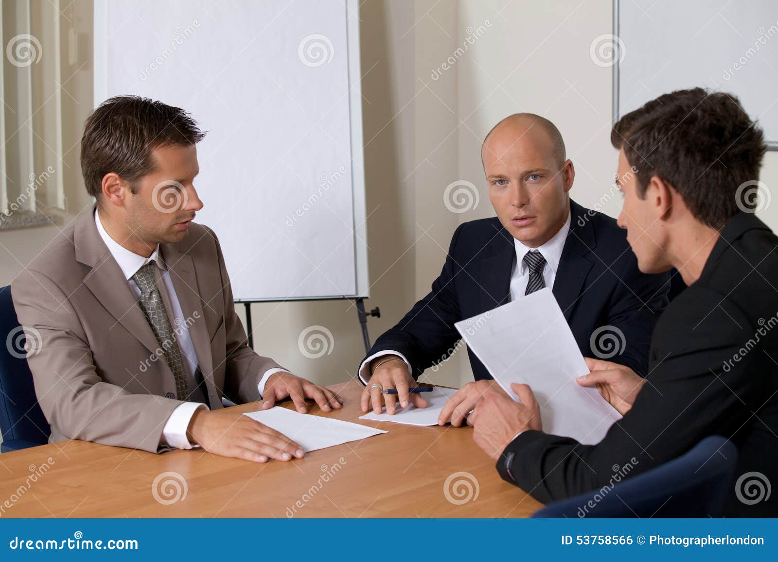 Businessmen in Meeting at Board Room Stock Photo - Image of business ...