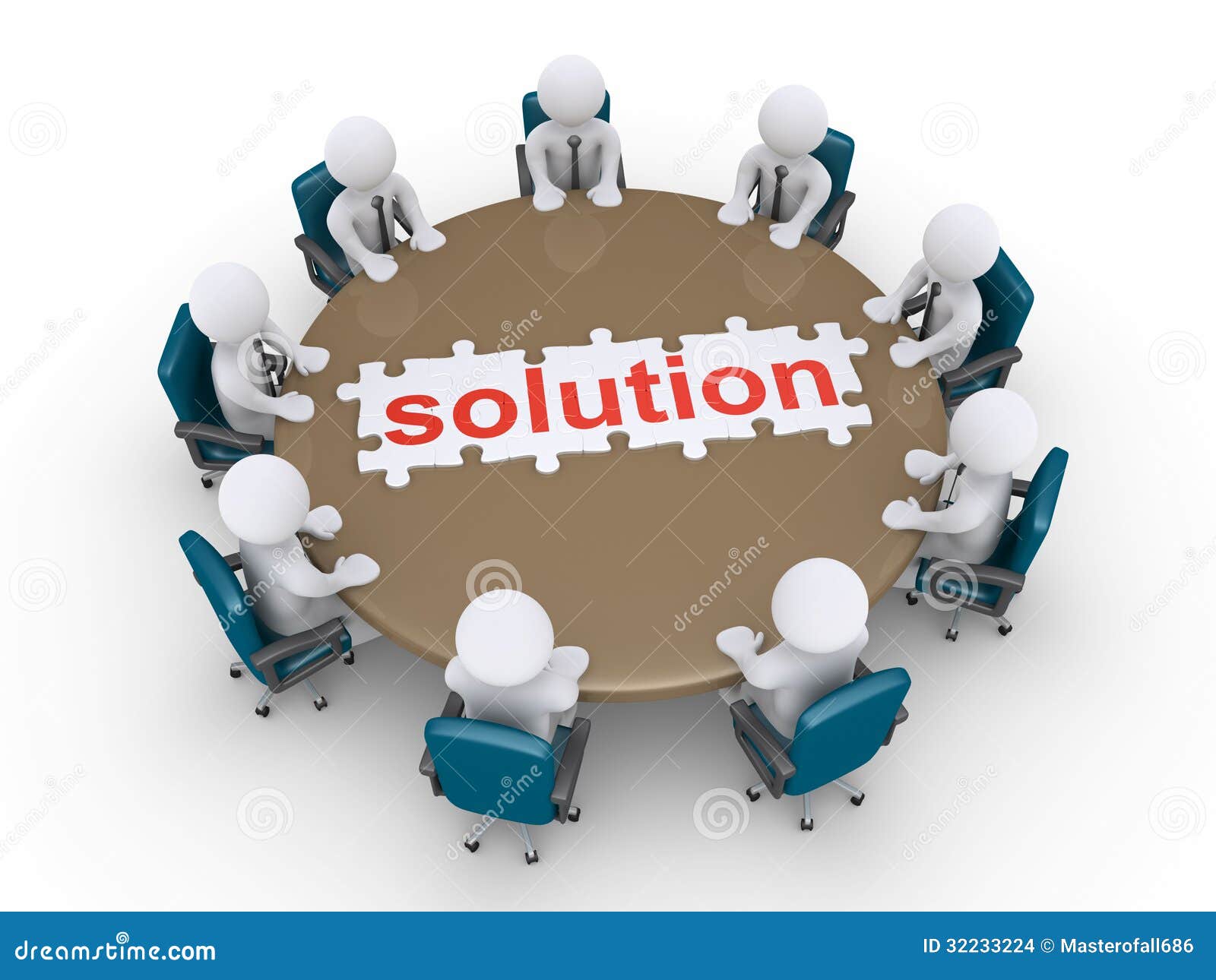 Businessmen in a Meeting Find the Solution Stock Illustration ...