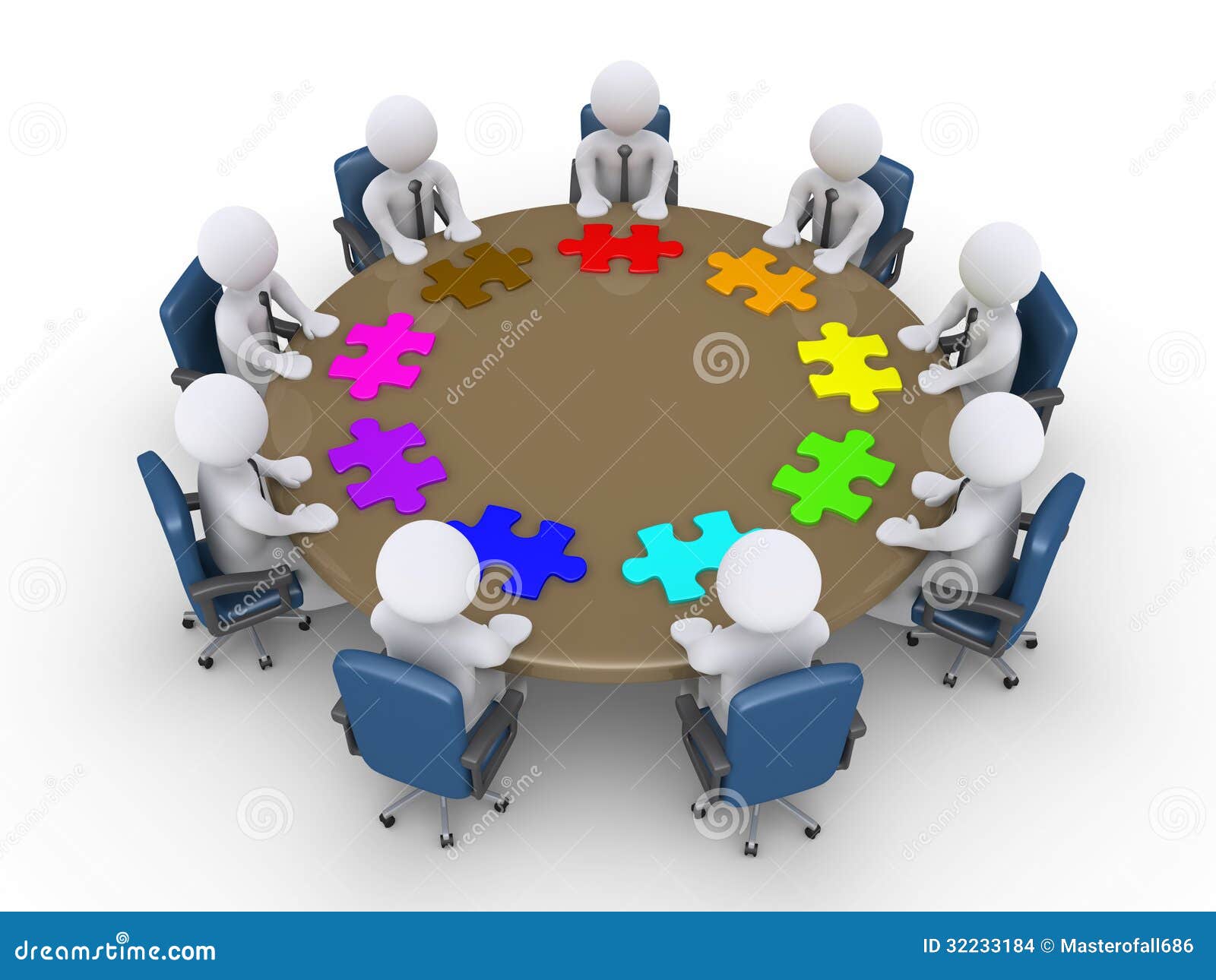 Businessmen in a Meeting Suggest Different Solutions Stock Illustration ...