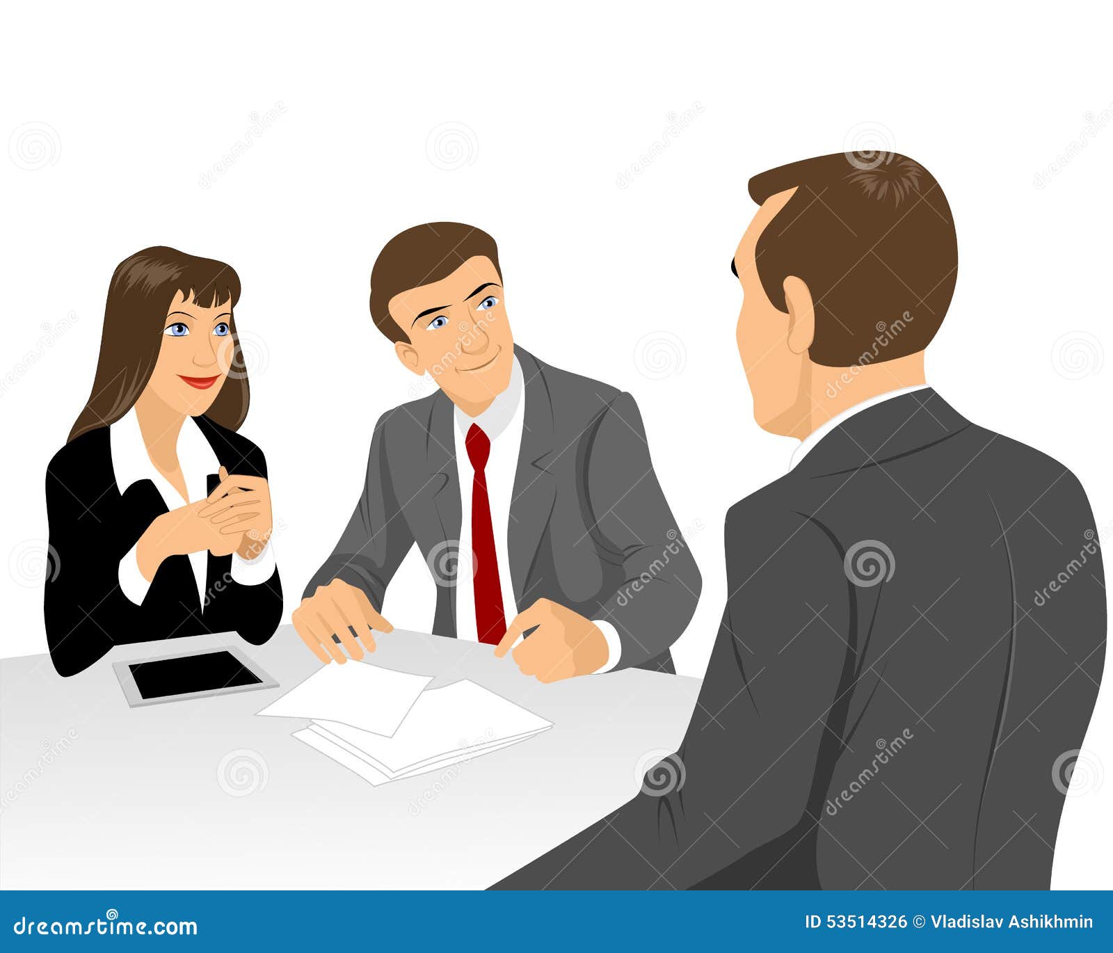 Businessmen at Negotiating Table Stock Vector - Illustration of ...