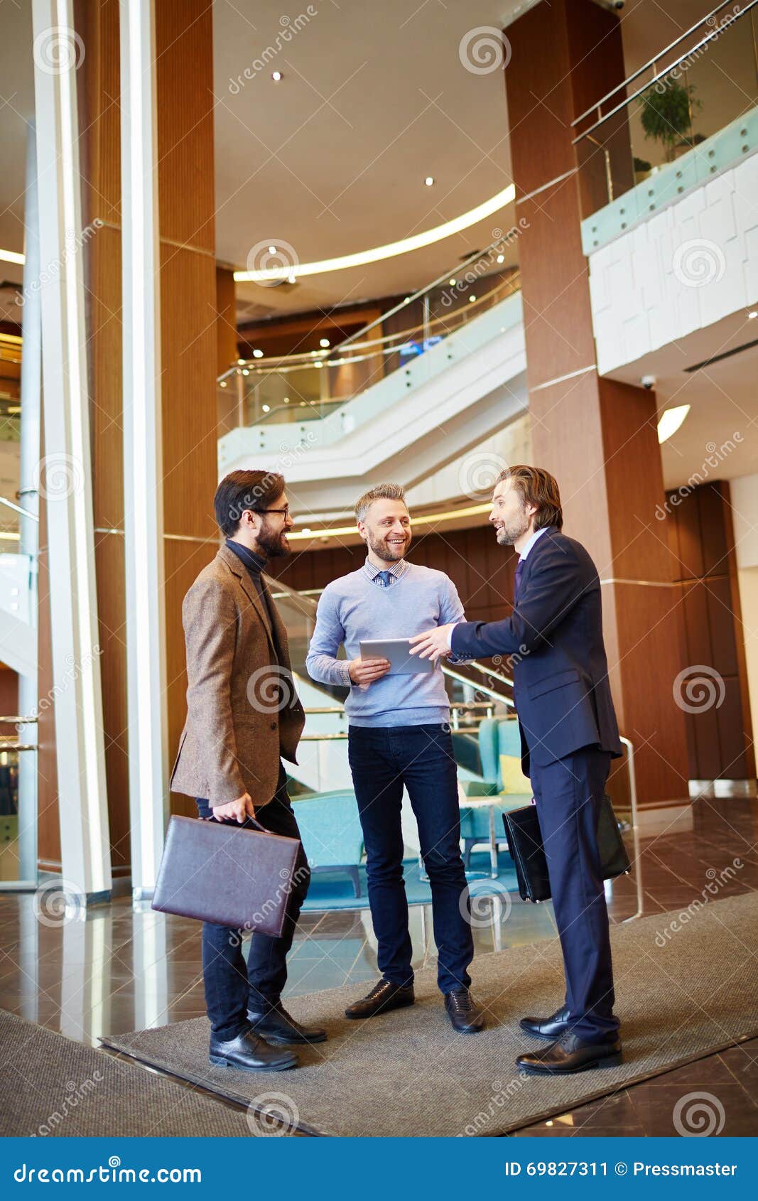 Businessmen in Office Center Stock Image - Image of lounge, planning ...