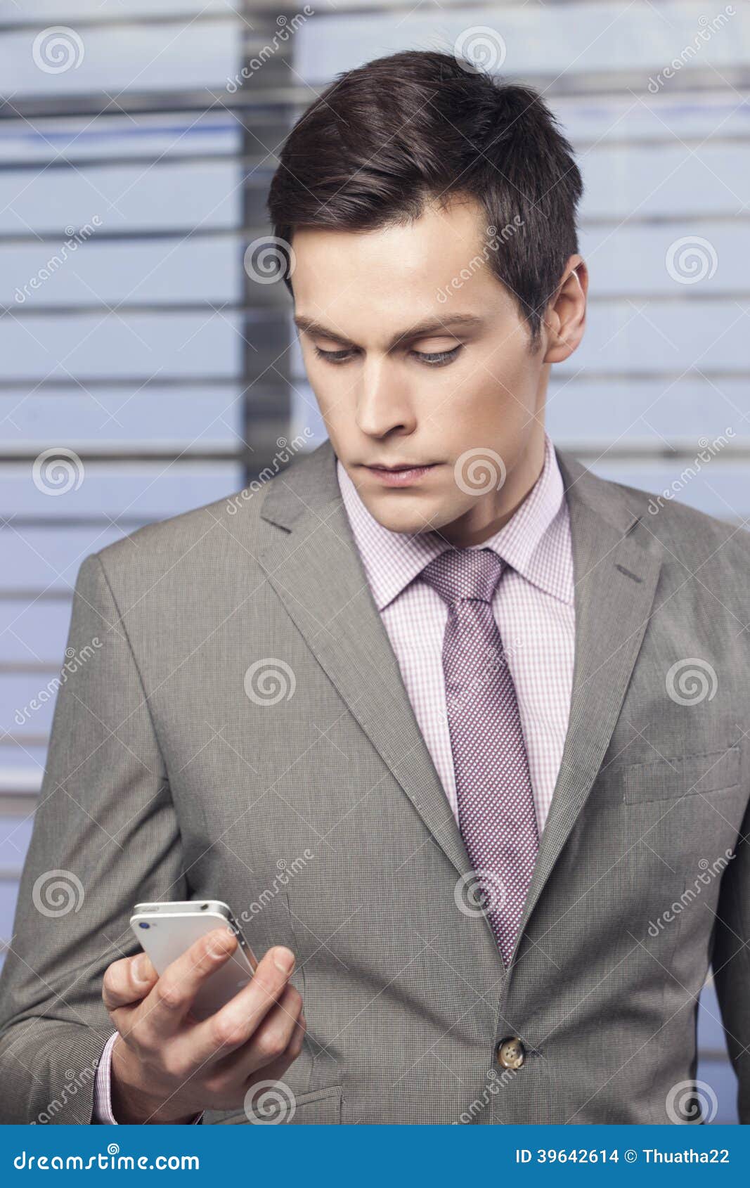 Businessmen in the Office Watching the Cell Phone Stock Photo - Image ...