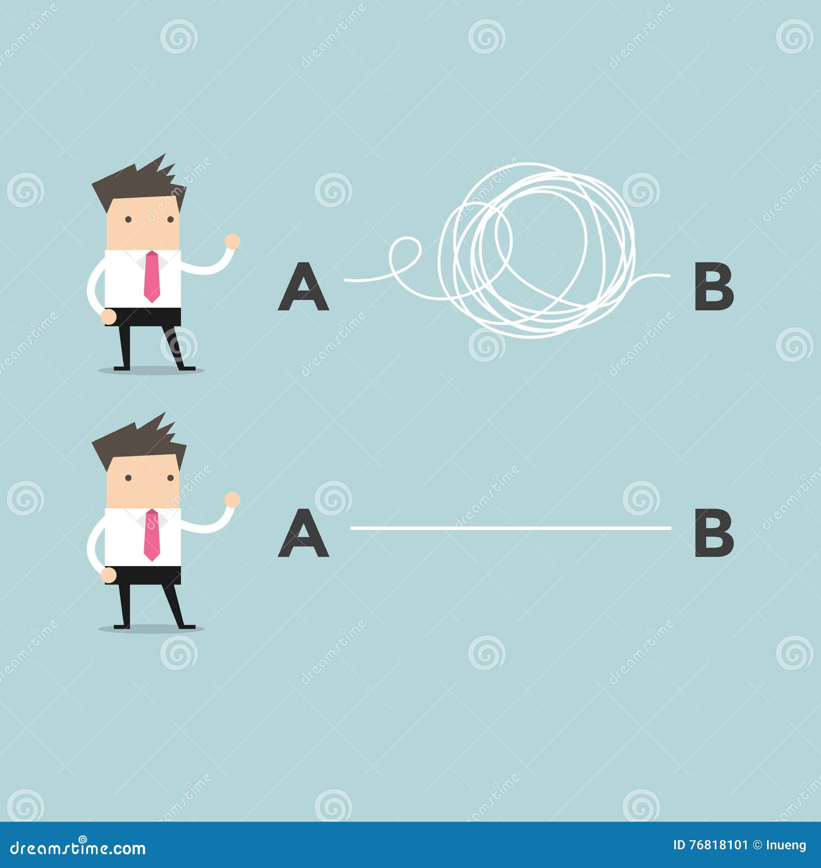 Businessmen One with Clear Plans the Other with Chaotic Plans. Stock ...