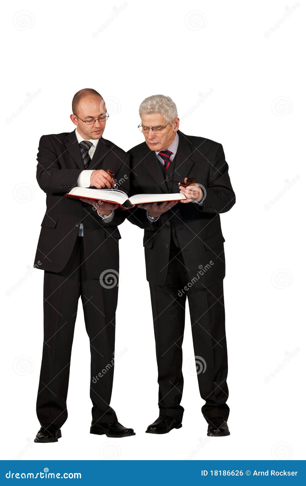 Businessmen with Pipes Reading a Book Stock Photo - Image of dress ...