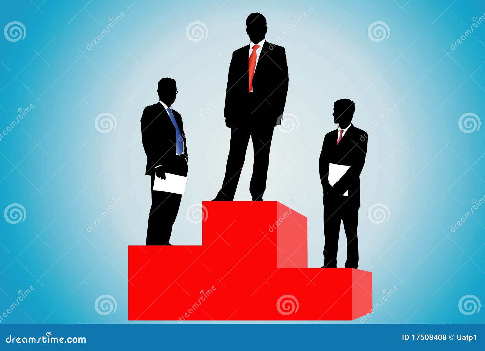 Businessmen on a podium stock illustration. Illustration of competition ...