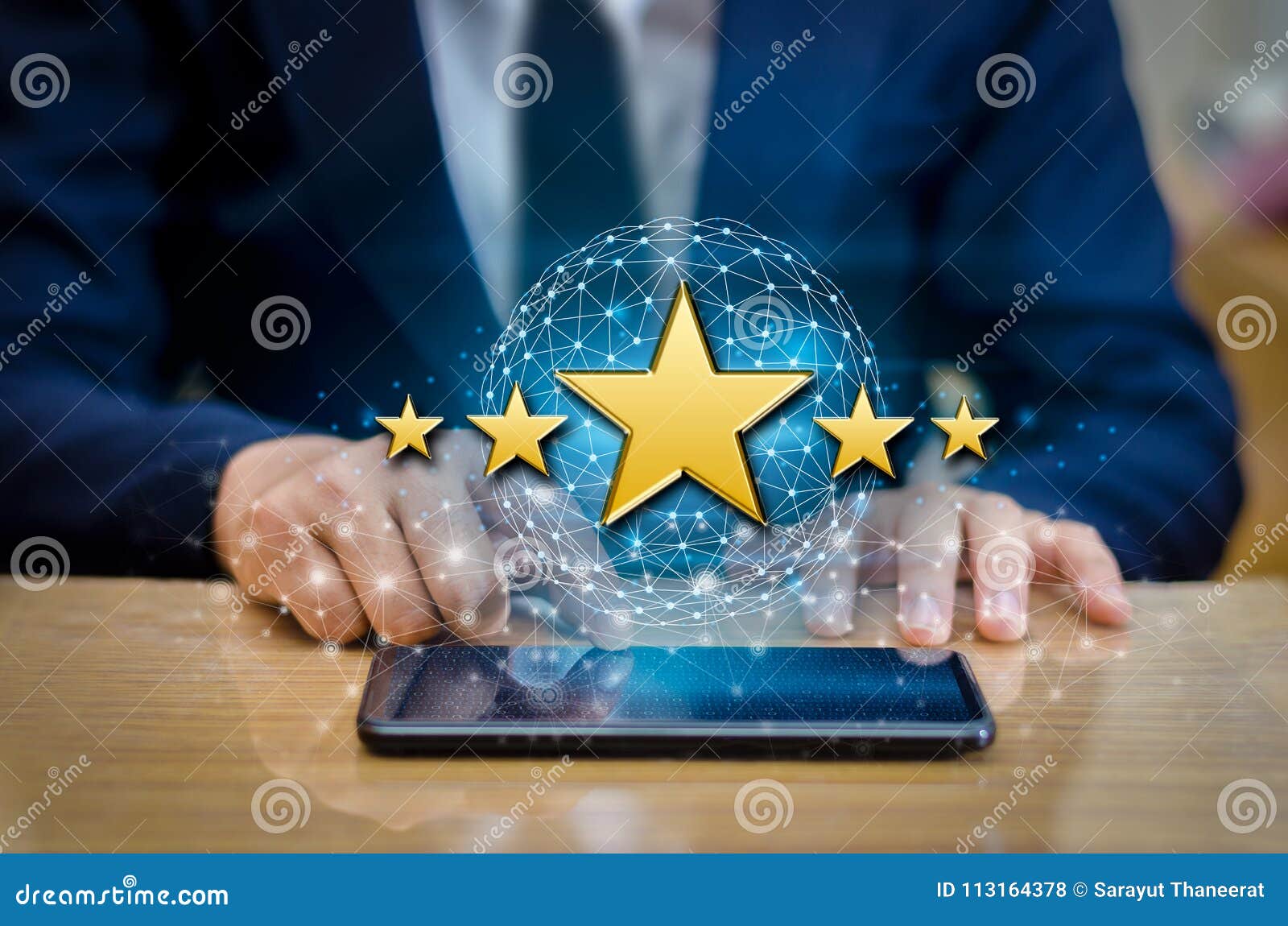 Businessmen Pointing Five Star Stars To Boost Corporate Ratings Phone ... Businessmen Pointing Five Star Stars To Boost Corporate Ratings Phone ...