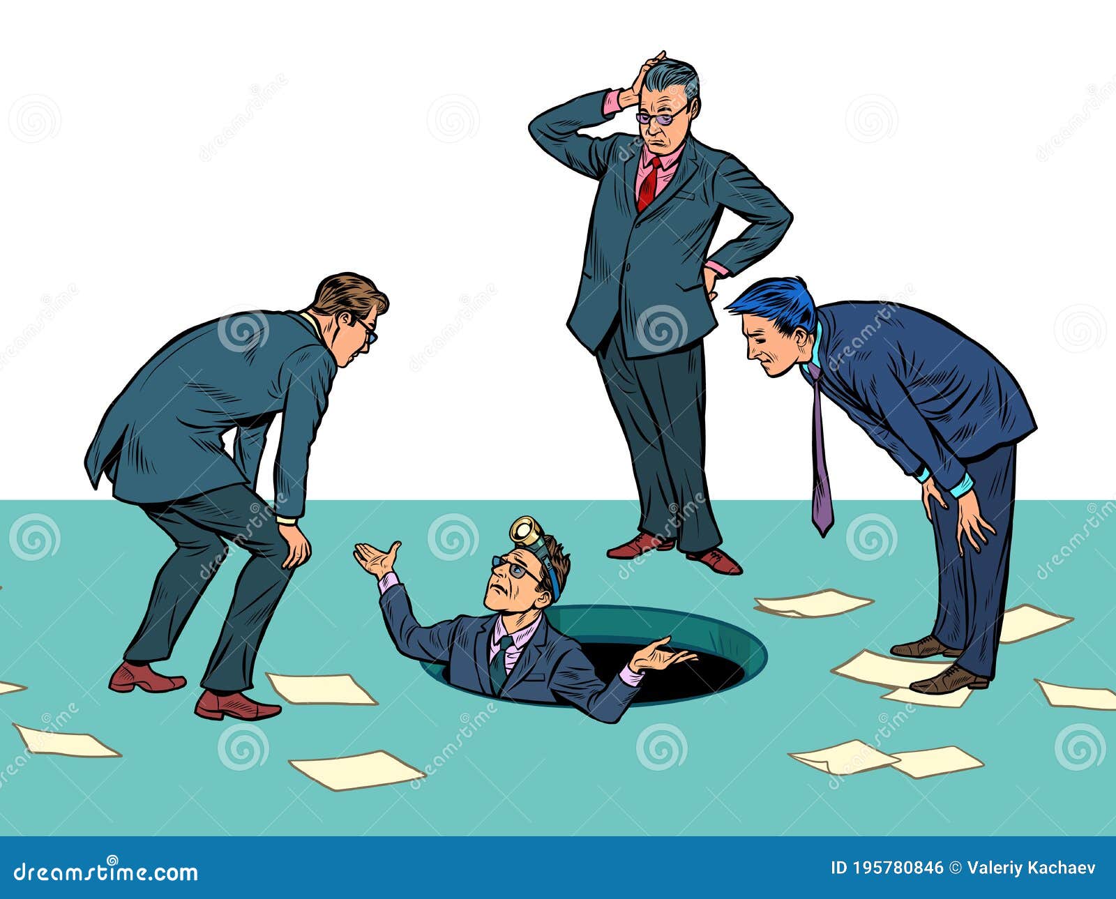 Businessmen and the Problem. Finding Solution Stock Vector ...