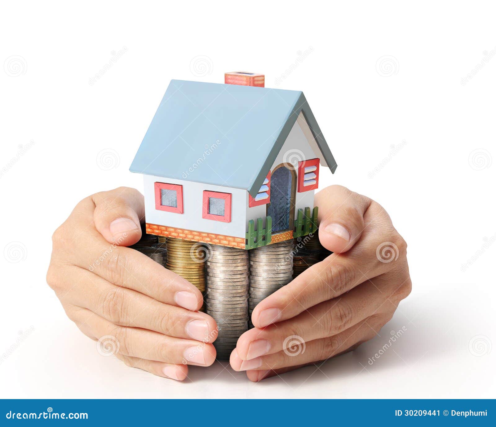 Protect Your House in hand stock illustration. Illustration of ...
