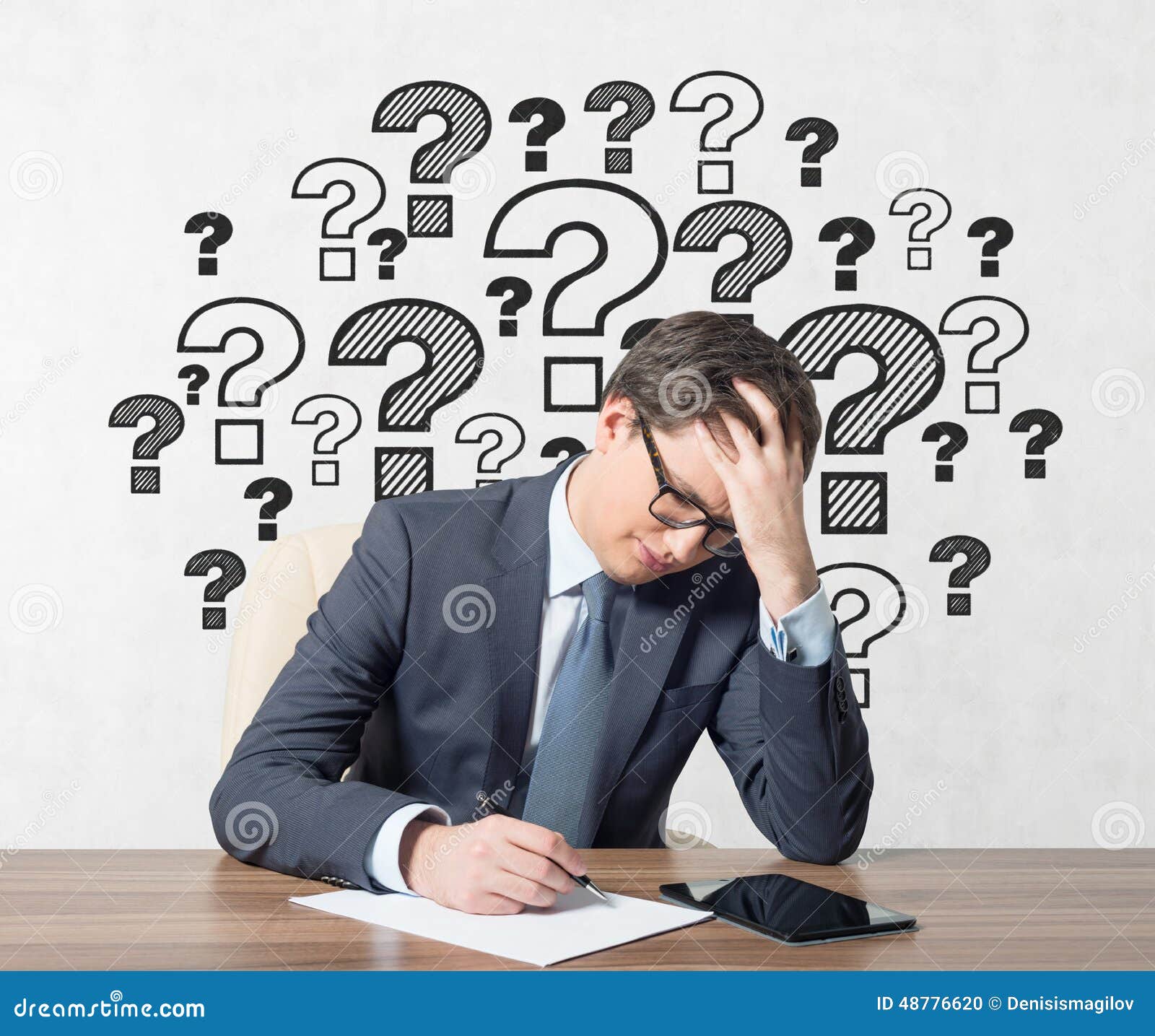 Businessmen and Question Mark Stock Photo - Image of contemporary ...