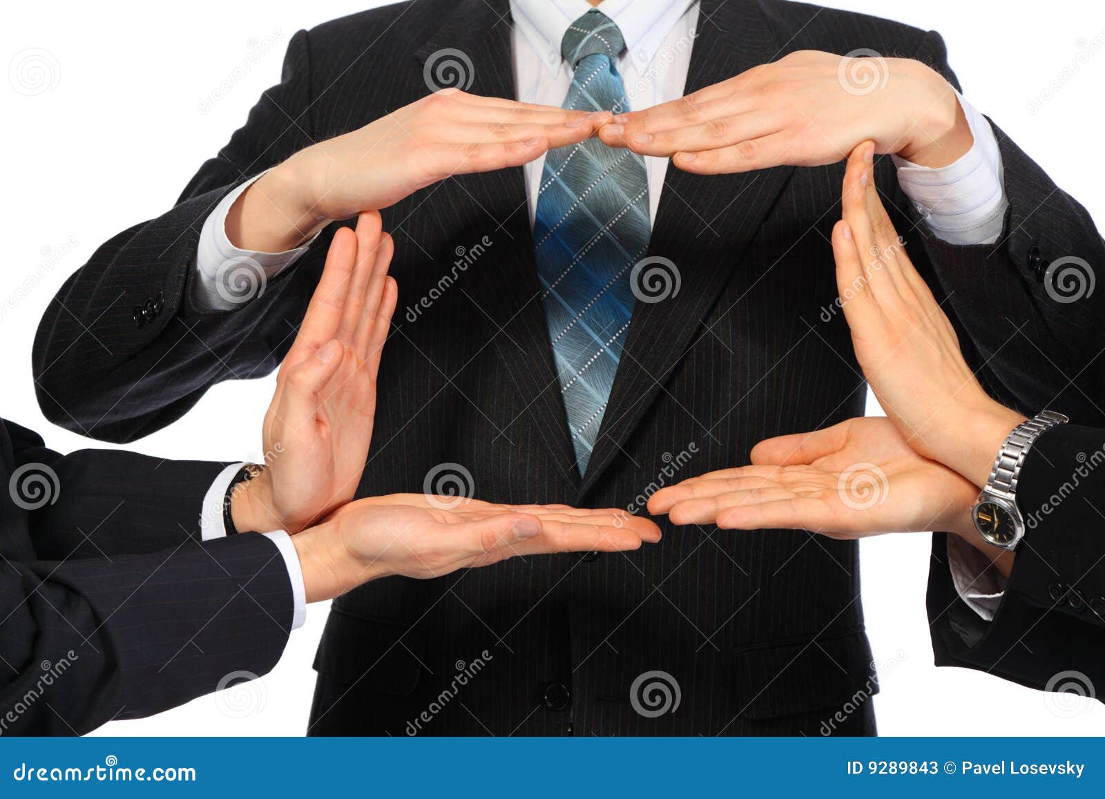 Businessmen Represent Rectangle from Hands Stock Image - Image of ...