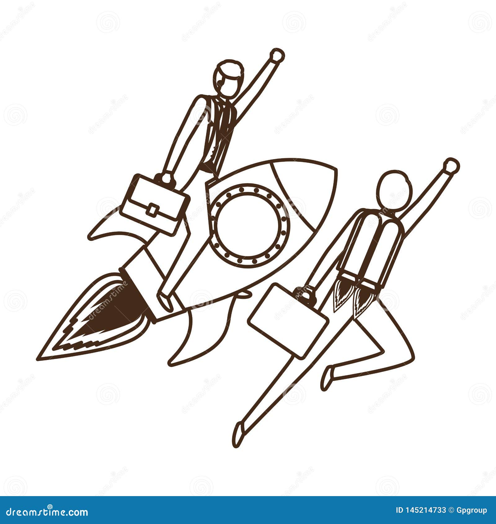 Businessmen with Rocket Avatar Character Stock Vector - Illustration of ...
