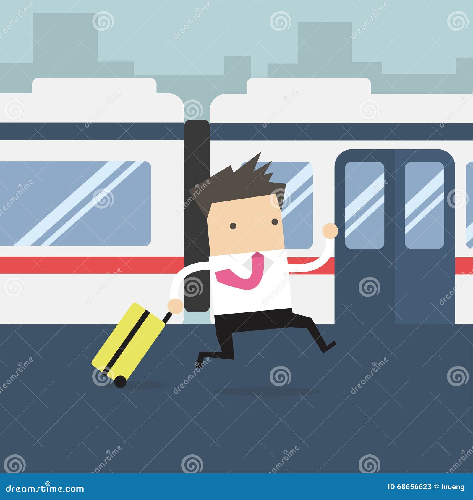 Businessmen Running and Missed the Train Stock Vector - Illustration of ...