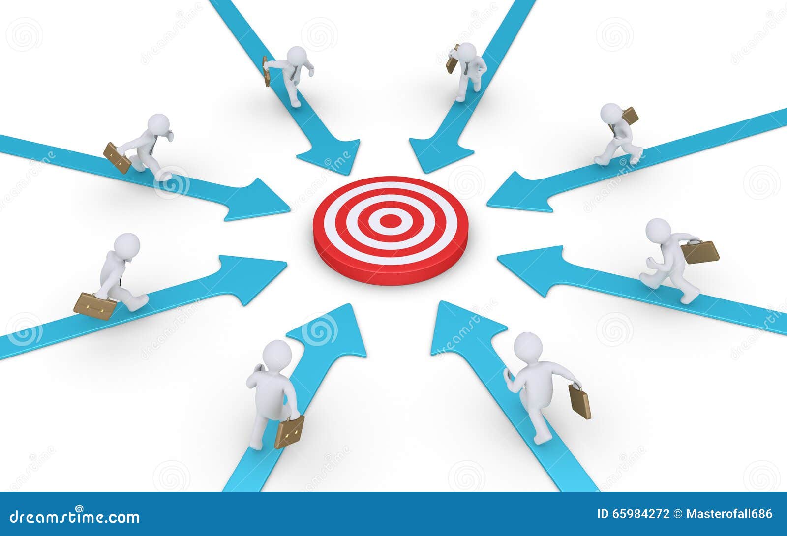 Businessmen Running To Target Stock Illustration - Illustration of ...