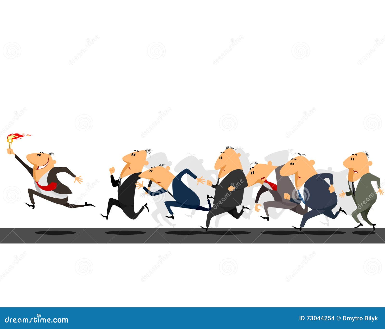 Businessmen Running on Track Stock Vector - Illustration of runner ...