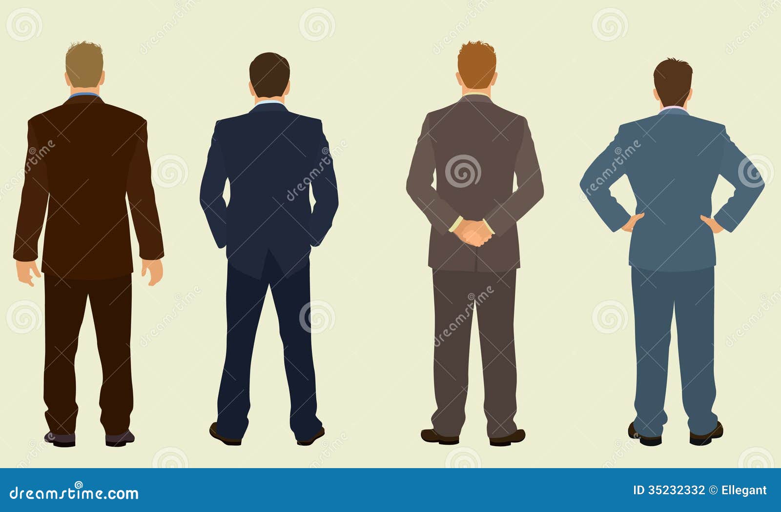 Businessmen s back stock vector. Illustration of suit - 35232332