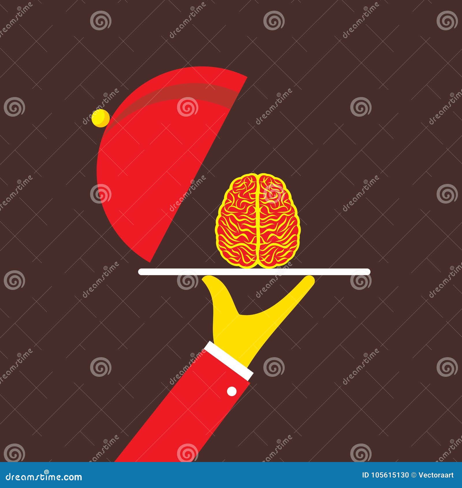 Serving best genius brain stock vector. Illustration of intelligent ...