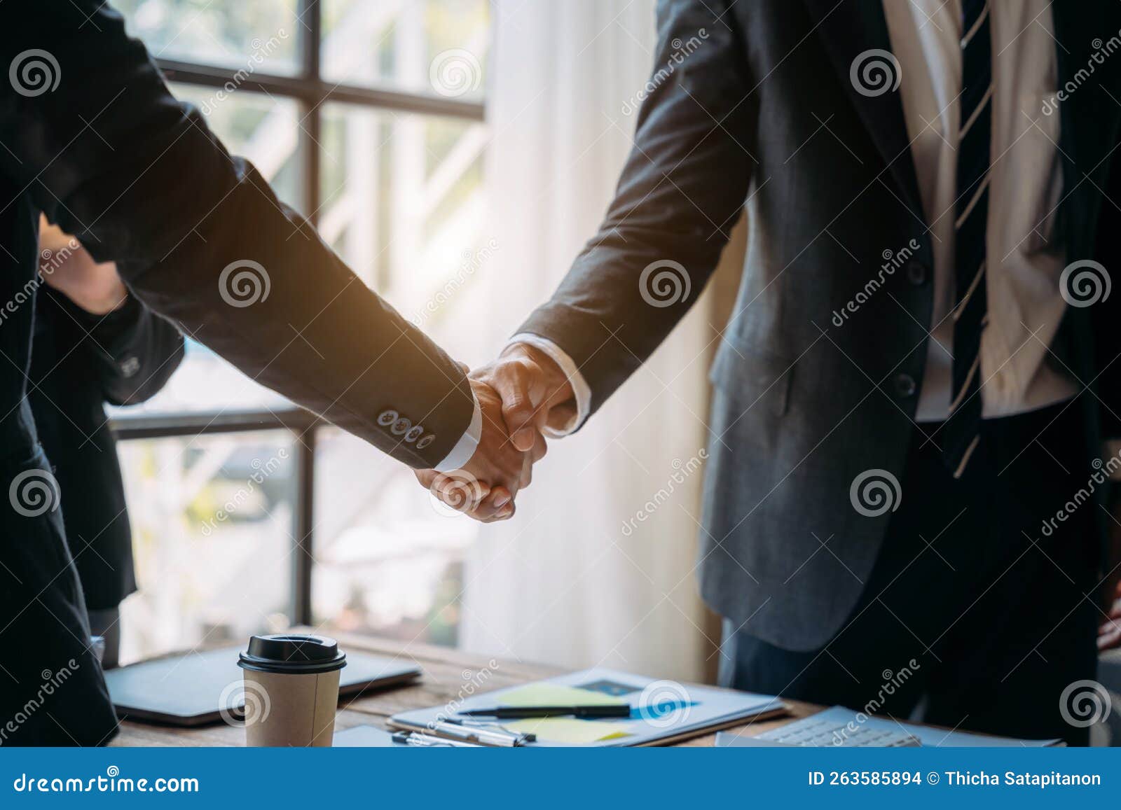 Businessmen Shake Hands after Agreeing To Start a New Project ...