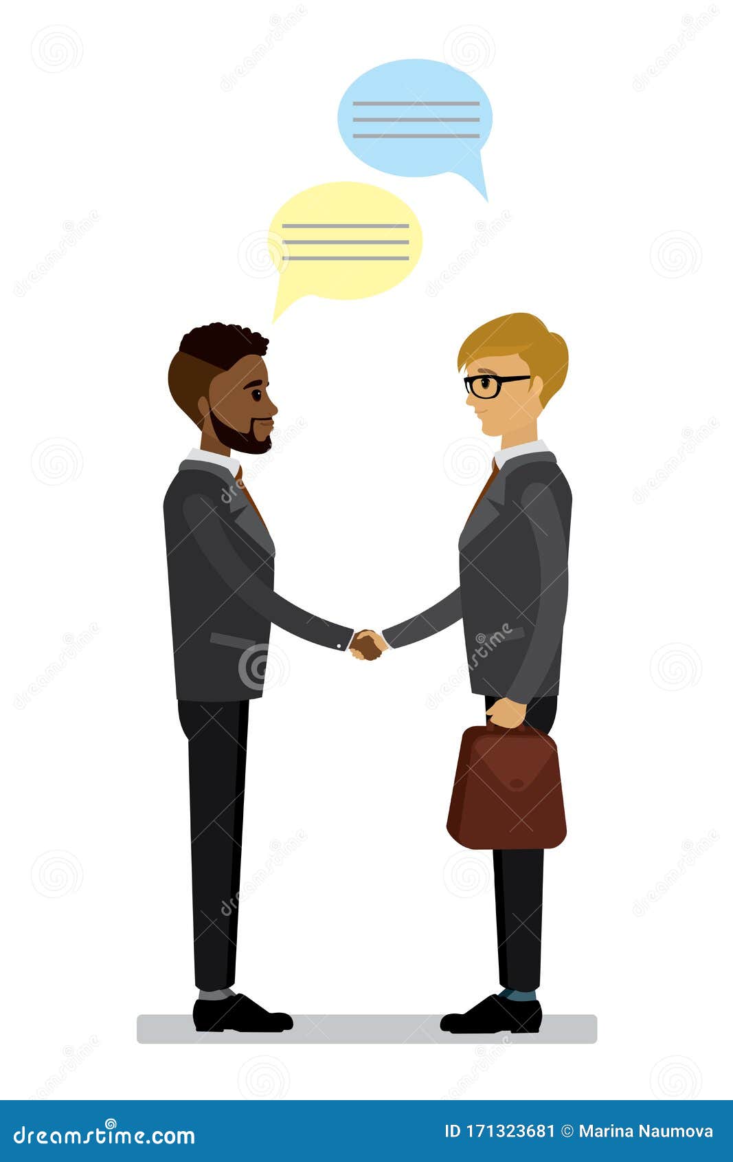 Businessmen Shake Hands Vector Illustration In Retro Pop Art Style ...