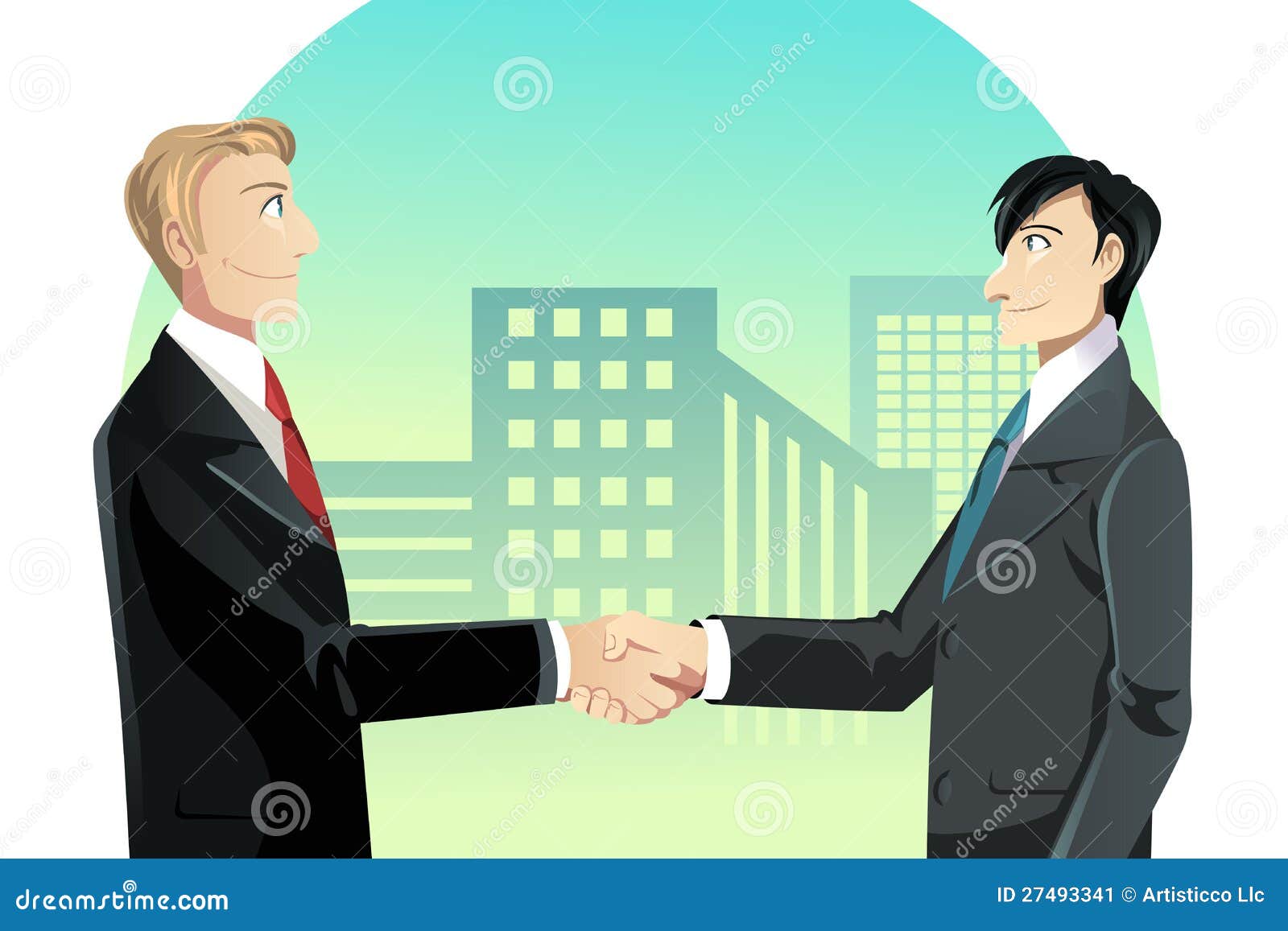 Businessmen shaking hands stock vector. Illustration of colleagues ...