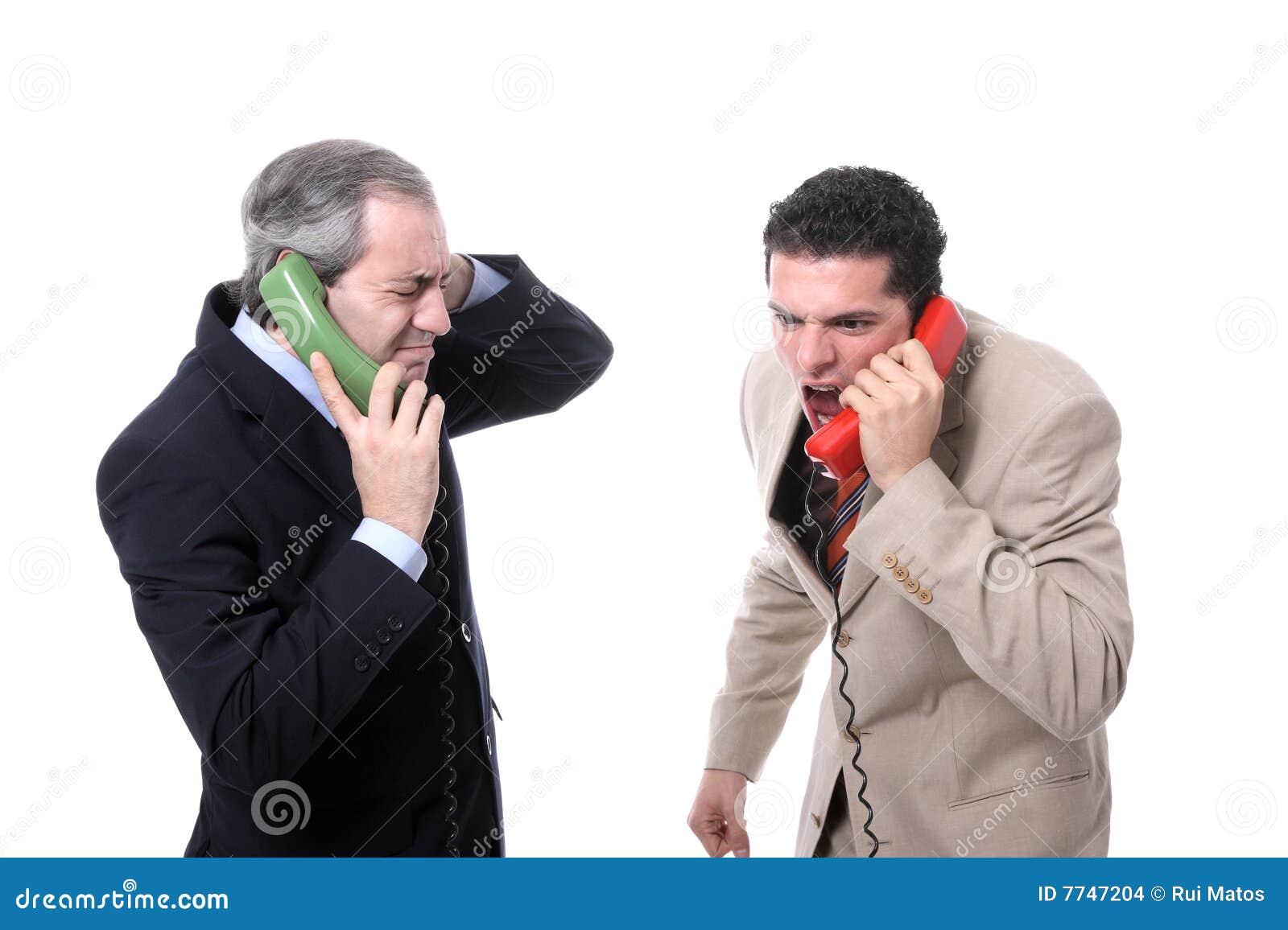 Businessmen Shouting on the Phone Stock Photo - Image of concepts ...