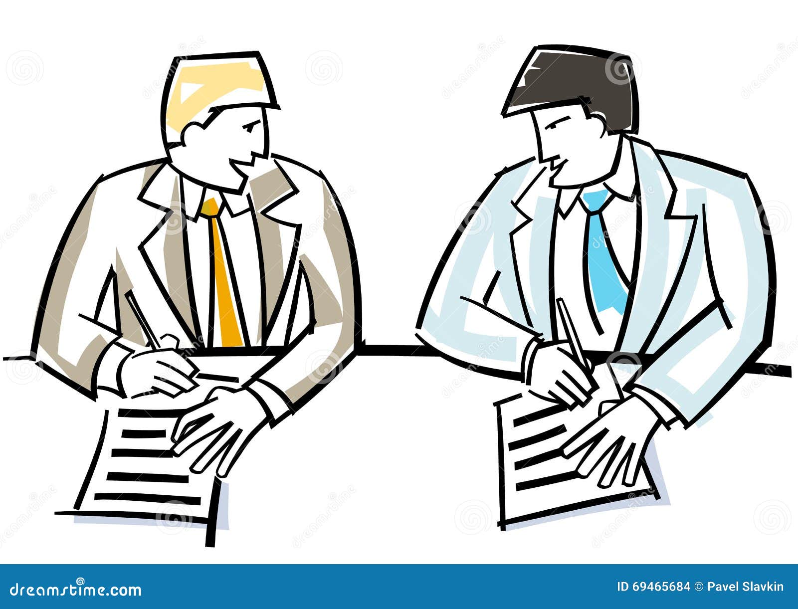 Businessmen Singing Contract Stock Vector - Illustration of partner ...