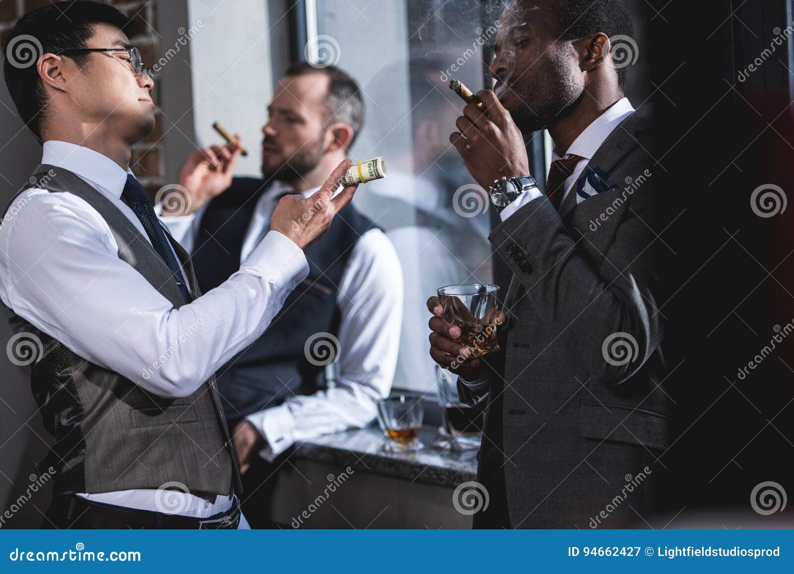 Businessmen Smoking Cigars Together during Break Stock Image - Image of ...