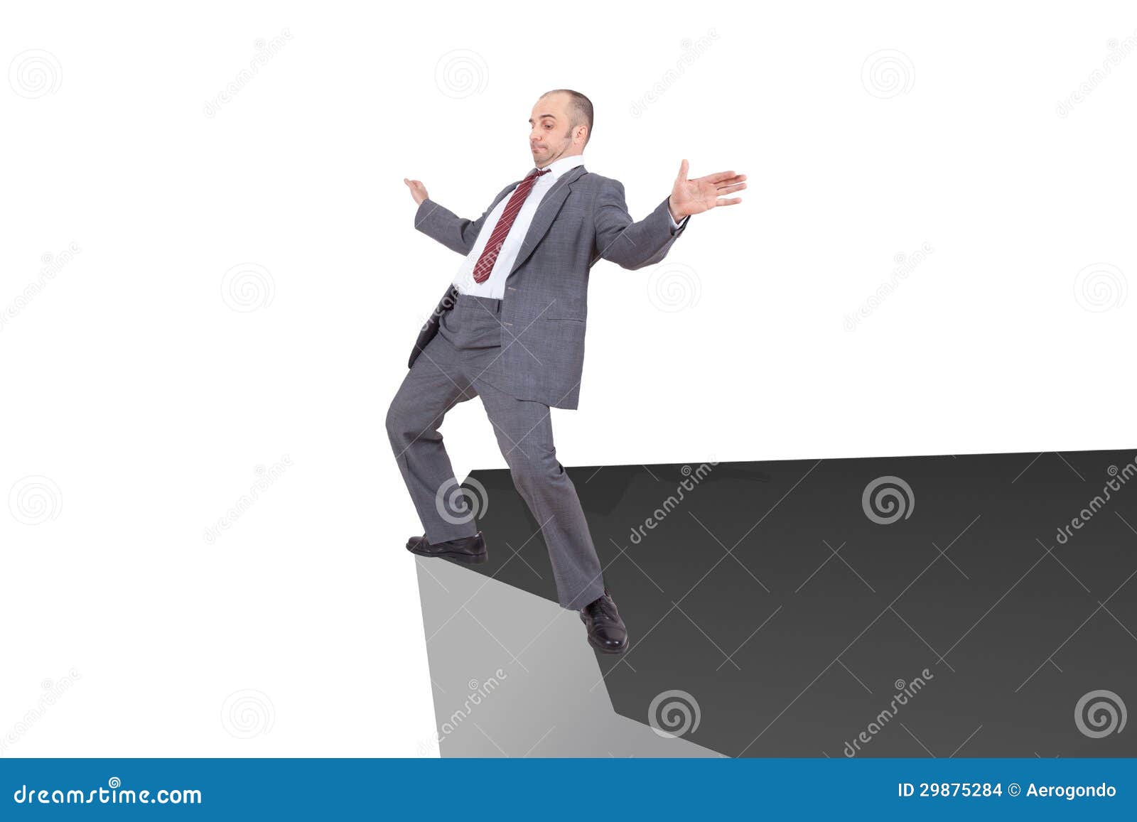 Businessmen on the Edge of a Cliff Stock Photo - Image of elegant, look ...