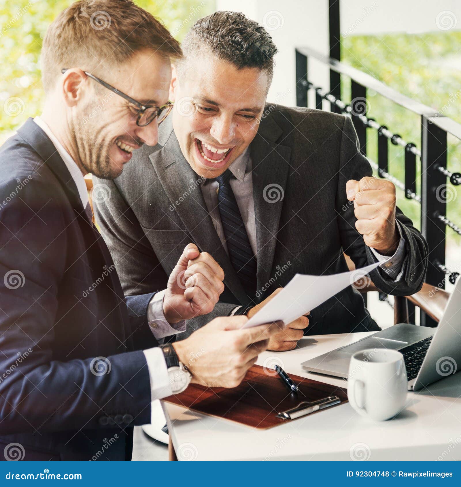 Businessmen Success Gesture Cheerful Concept Stock Photo - Image of ...