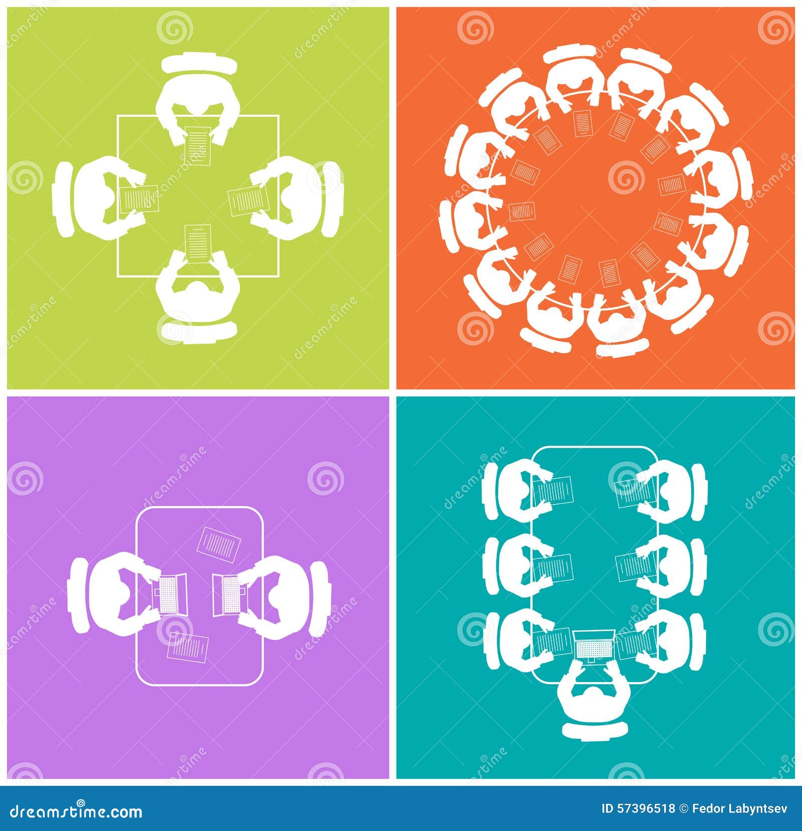 Businessmen at a Table the Icon Top View Stock Vector - Illustration of ...