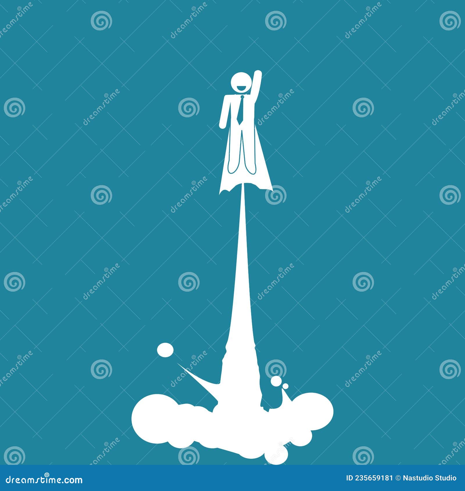 Businessmen are Taking Off. Leadership Success Concept Stock Vector ...