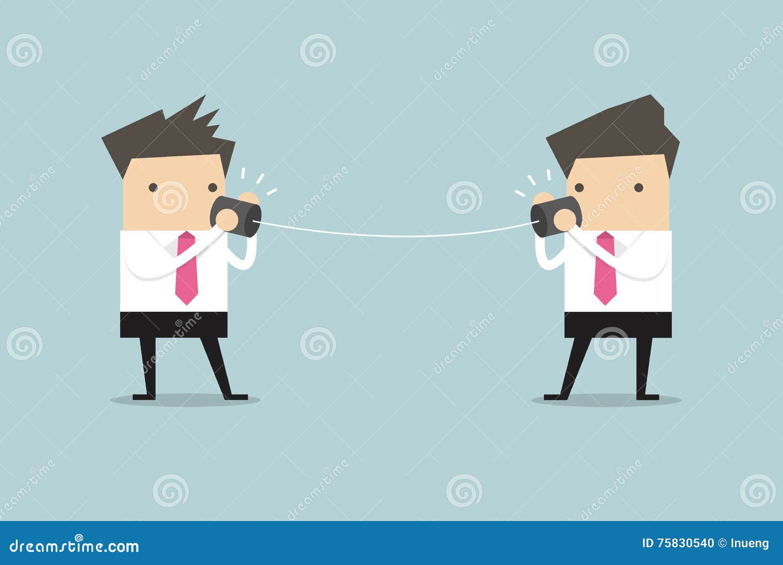 Cartoon People Talking On The Phone