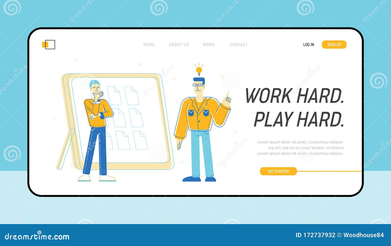 Businessmen Team Planning and Analyzing Working Process Website Landing ...