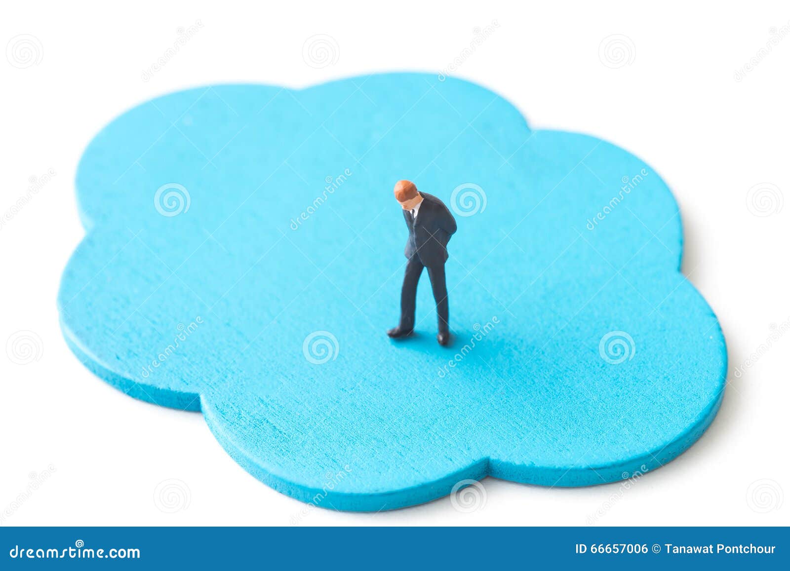 Businessmen Thinking with Blue Cloud Stock Photo - Image of share, plan ...