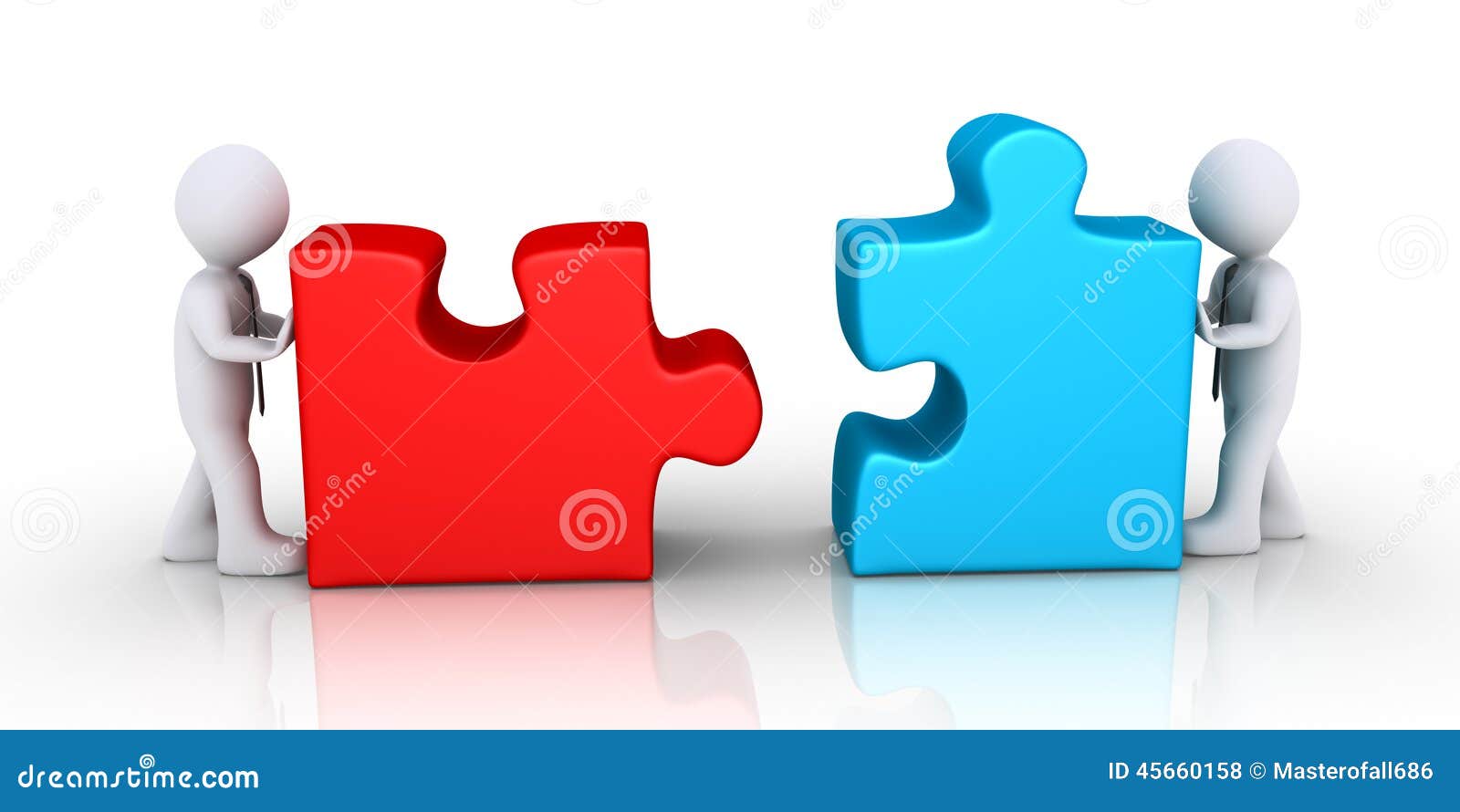Businessmen About To Connect Puzzle Pieces Stock Illustration - Image ...