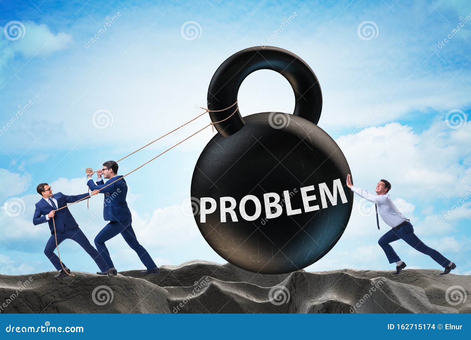 Businessmen Trying To Deal with Difficult Problem Stock Photo - Image ...